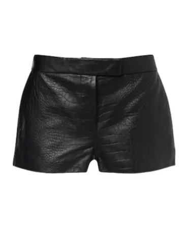 Alex Perry Croc-effect Leather Shorts