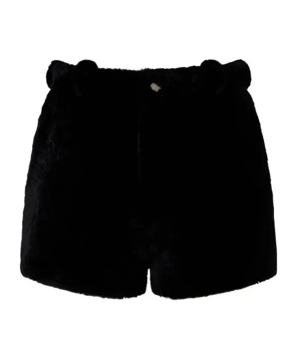 Nour Hammour Leontine Shearling Shorts