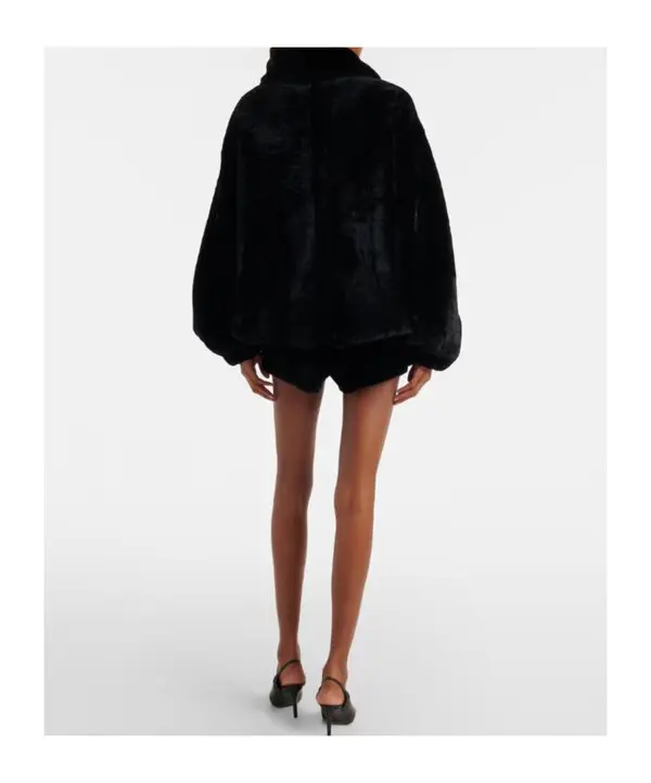 Nour Hammour Leontine Shearling Shorts