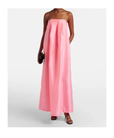 ADRIANA DEGREAS Pleated Satin Gown