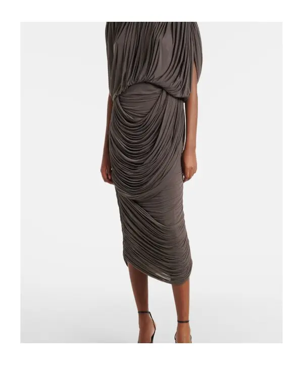 Magda Butrym Draped Jersey Midi Skirt