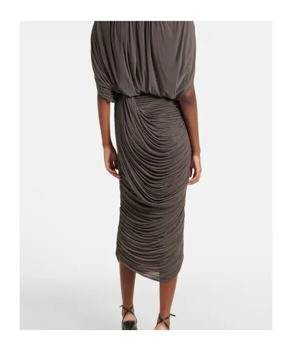 Magda Butrym Draped Jersey Midi Skirt