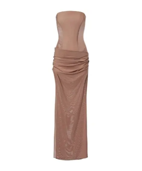Alex Perry Semi-sheer Strapless Gown