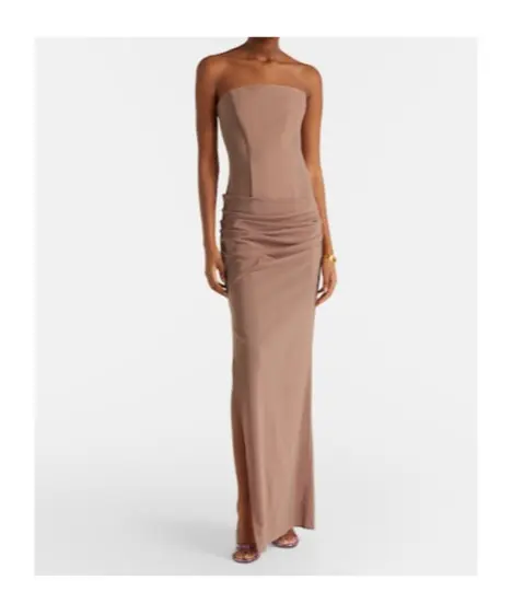 Alex Perry Semi-sheer Strapless Gown