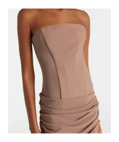 Alex Perry Semi-sheer Strapless Gown