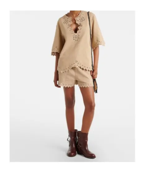 Isabel Marant Étoile Balyme Embroidered Cotton Shorts
