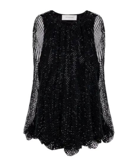 Sportmax Embellished Mesh And Jersey Top