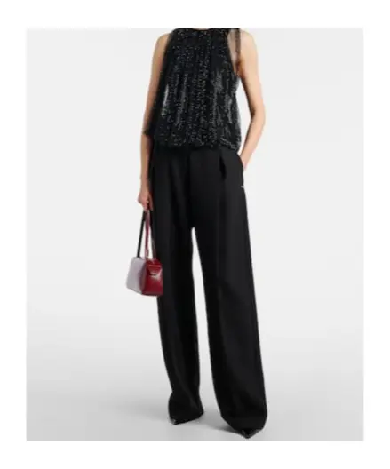 Sportmax Embellished Mesh And Jersey Top