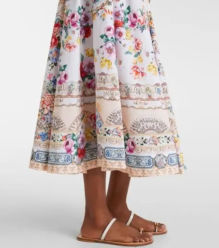 Camilla Floral Cotton-blend Midi Dress