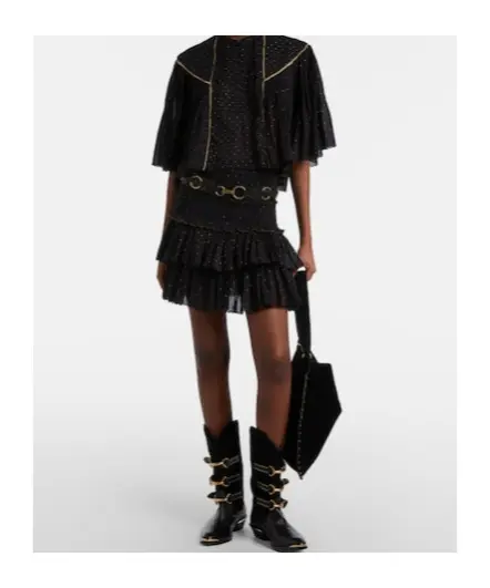 Isabel Marant Étoile Veenia Embellished Cropped Cotton Top