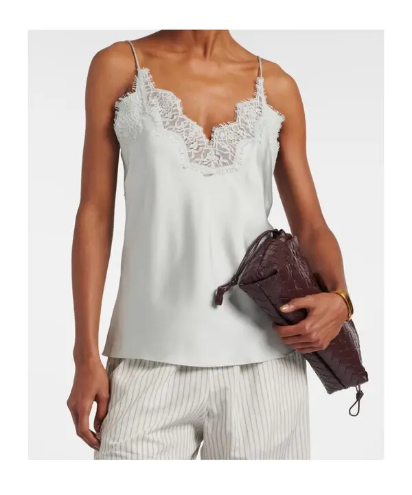 RÓHE Lace-trimmed Silk Top