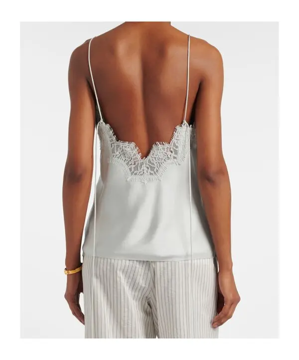 RÓHE Lace-trimmed Silk Top