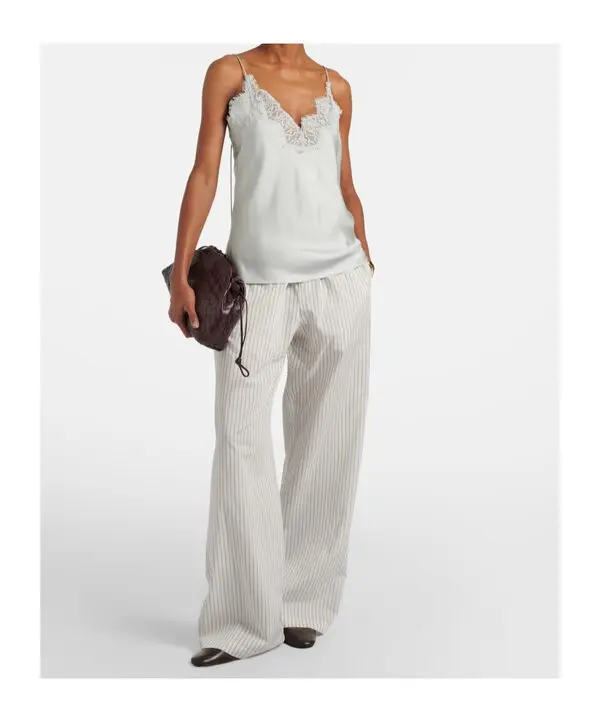 RÓHE Lace-trimmed Silk Top