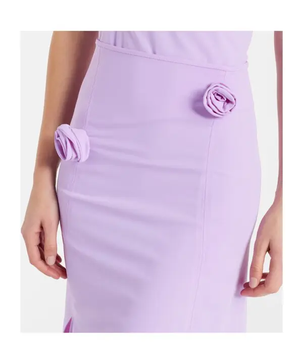 Coperni Floral Appliqué Knit Midi Skirt
