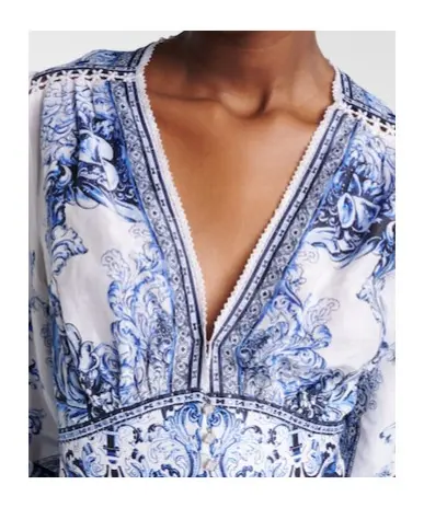 Camilla Printed Linen And Silk Maxi Dress