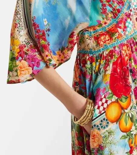 Camilla Embellished Printed Silk Maxi Dress