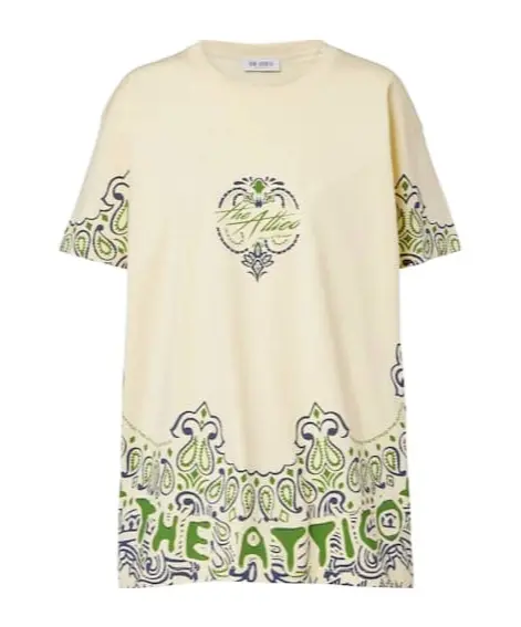Attico Bandana Oversized Cotton Jersey T-shirt - Nude