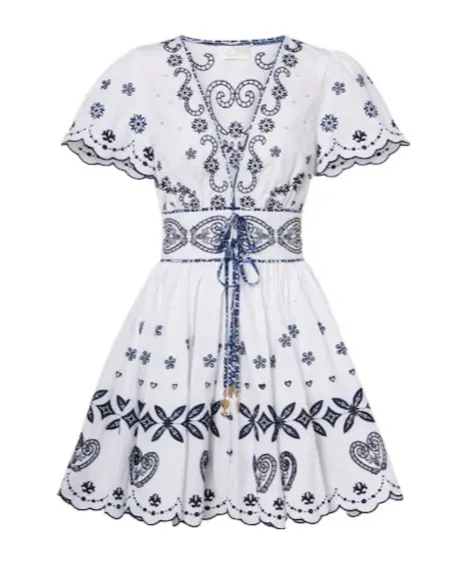 Camilla Embroidered Cotton Minidress