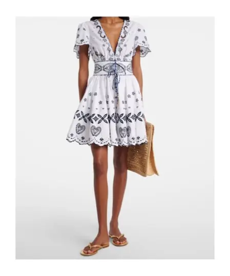 Camilla Embroidered Cotton Minidress