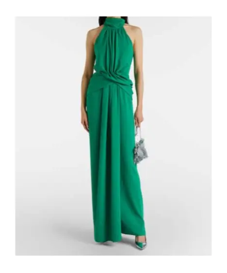 Johanna Ortiz Cutout Gathered Maxi Dress