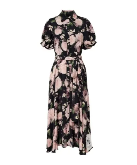 Erdem Floral Belted Shirt Dress - Black