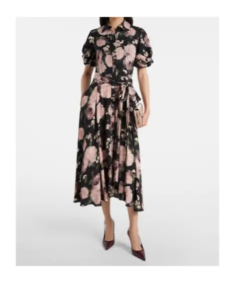 Erdem Floral Belted Shirt Dress