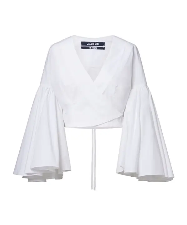 Jacquemus Paysan Cotton Poplin Wrap Top
