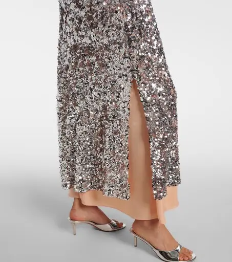 Rabanne Sequined Jersey Midi Skirt