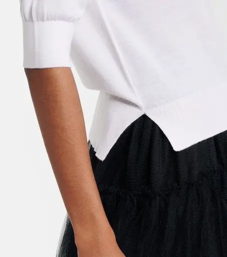 Simone Rocha Embellished Wool And Silk Top