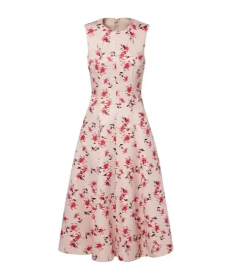 EMILIA WICKSTEAD Mara Floral Faille Taffeta Midi Dress - Pink