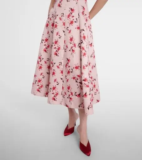 EMILIA WICKSTEAD Mara Floral Taffeta Midi Dress - Pink