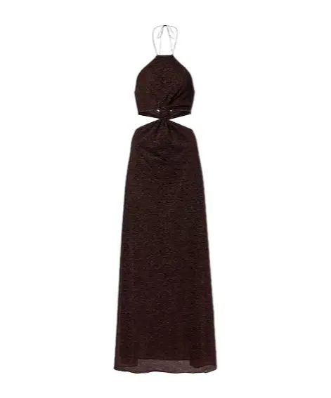 Oseree Lumière Cutout Halterneck Maxi Dress