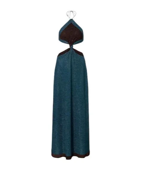 Oseree Lumière Cutout Halterneck Maxi Dress