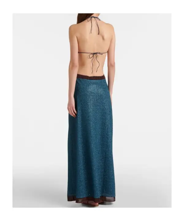 Oseree Lumière Cutout Halterneck Maxi Dress