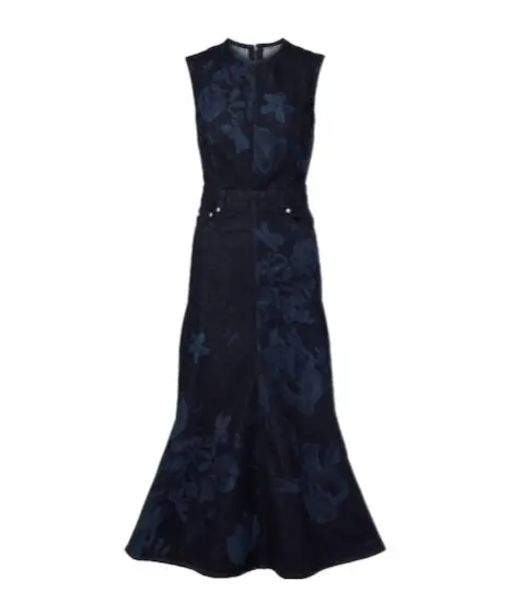 Erdem Floral Denim Midi Dress