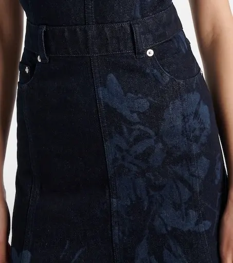 Erdem Floral Denim Midi Dress