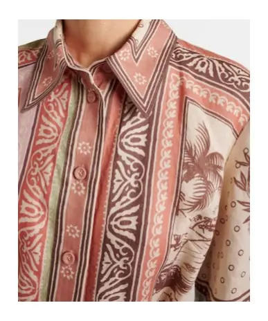 ALEMAIS Alberta Printed Linen Shirt Dress