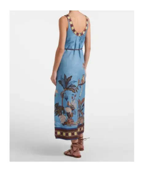 ALEMAIS Georgie Printed Linen Midi Dress