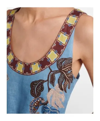 ALEMAIS Georgie Printed Linen Midi Dress