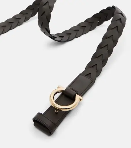 FERRAGAMO Gancini Braided Leather Belt