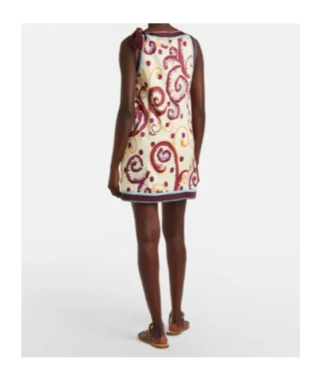 ALEMAIS Wilson Printed Linen And Silk Minidress