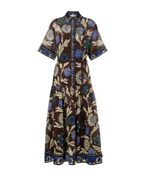ALEMAIS Jasper Printed Cotton And Silk Shirt Dress - Black