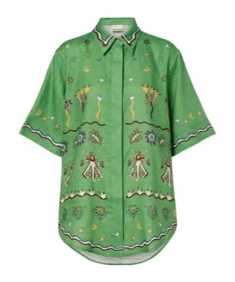 ALEMAIS Sun Dancer Printed Linen Shirt