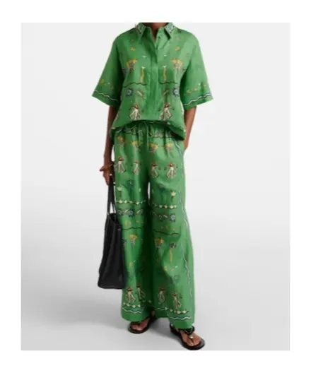 ALEMAIS Sun Dancer Printed Linen Shirt