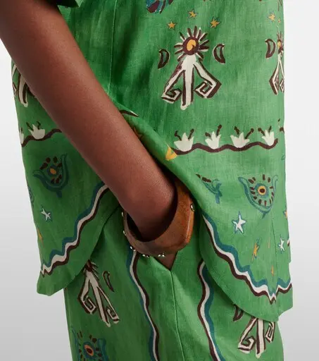 ALEMAIS Sun Dancer Printed Linen Shirt