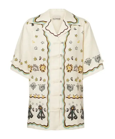 ALEMAIS Antoinette Printed Linen Shirt