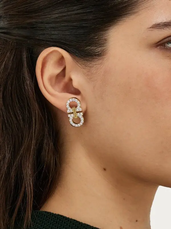 FERRAGAMO Double Gancini Embellished Earrings