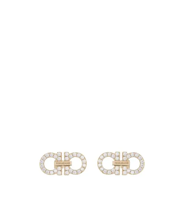 FERRAGAMO Double Gancini Embellished Earrings - Yellow