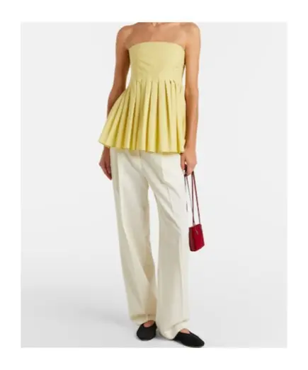Proenza Schouler White Label Avine Peplum Strapless Top