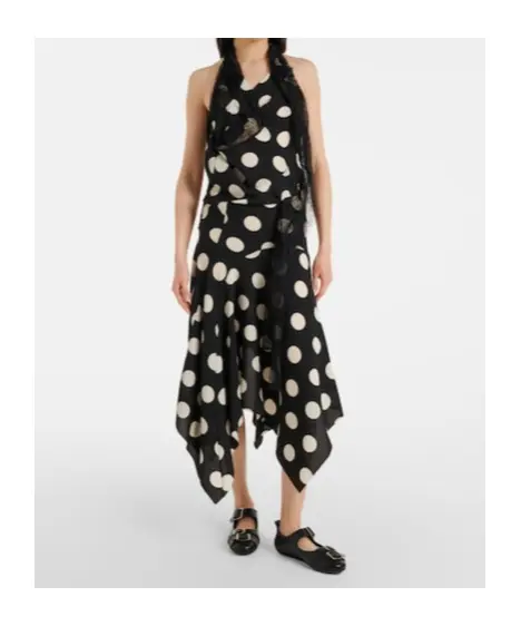 Junya Watanabe Lace-trimmed Polka-dot Midi Dress